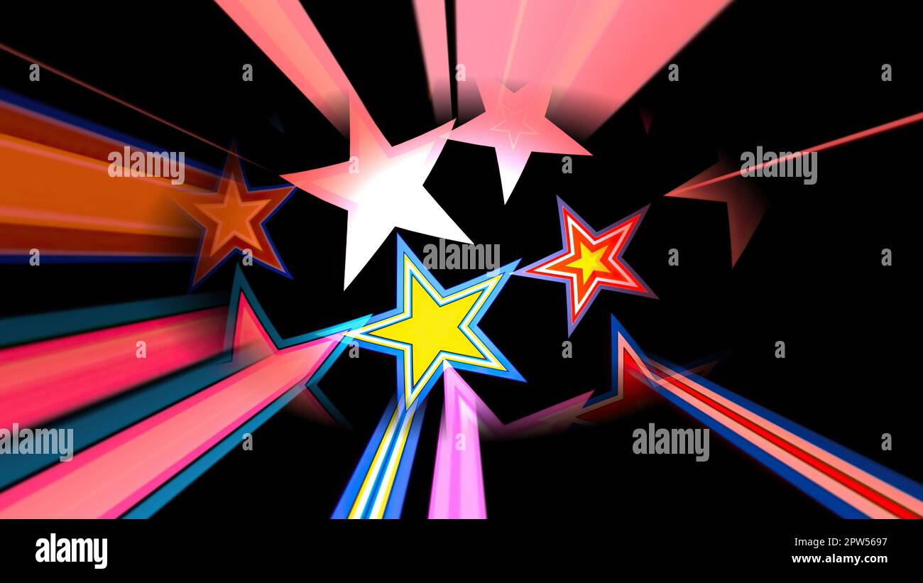 Colorful Stars on Spinning Sphere Stock Photo - Alamy