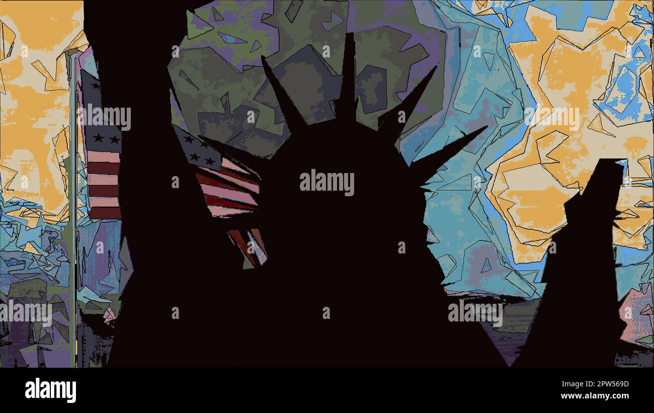 New York Statue of Liberty in a Pop Art Style Stock Photo - Alamy