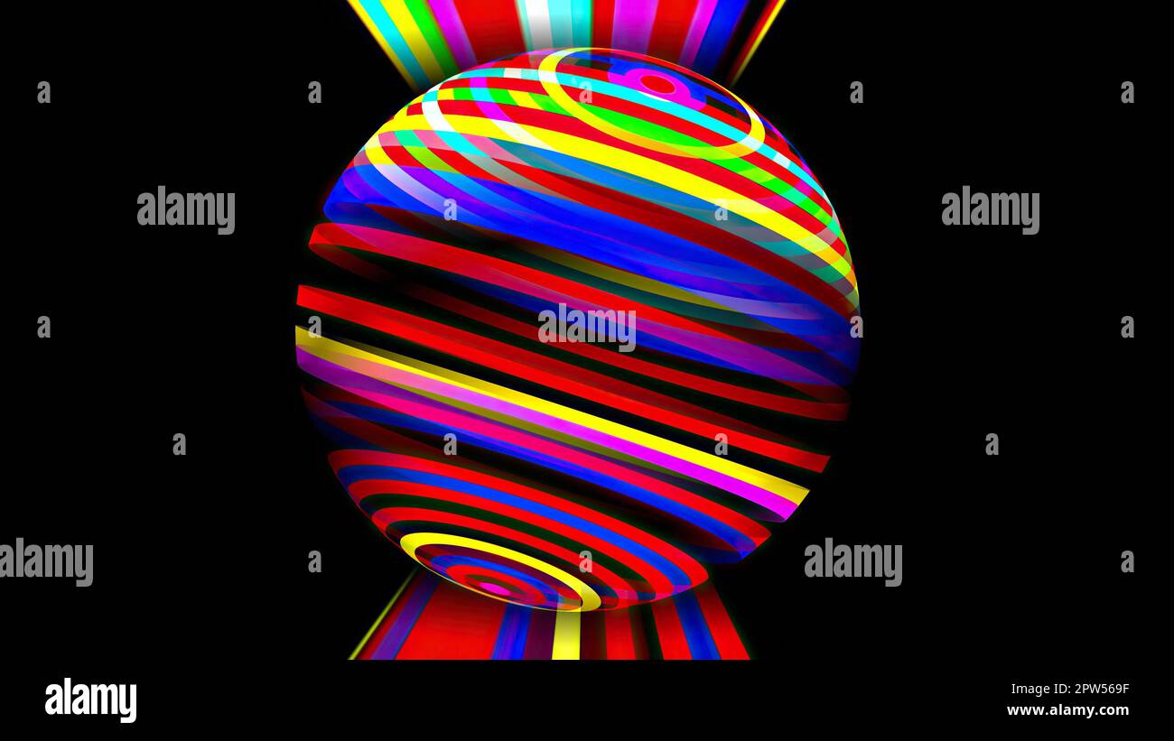 Colorful sphere with light rays Stock Photo - Alamy