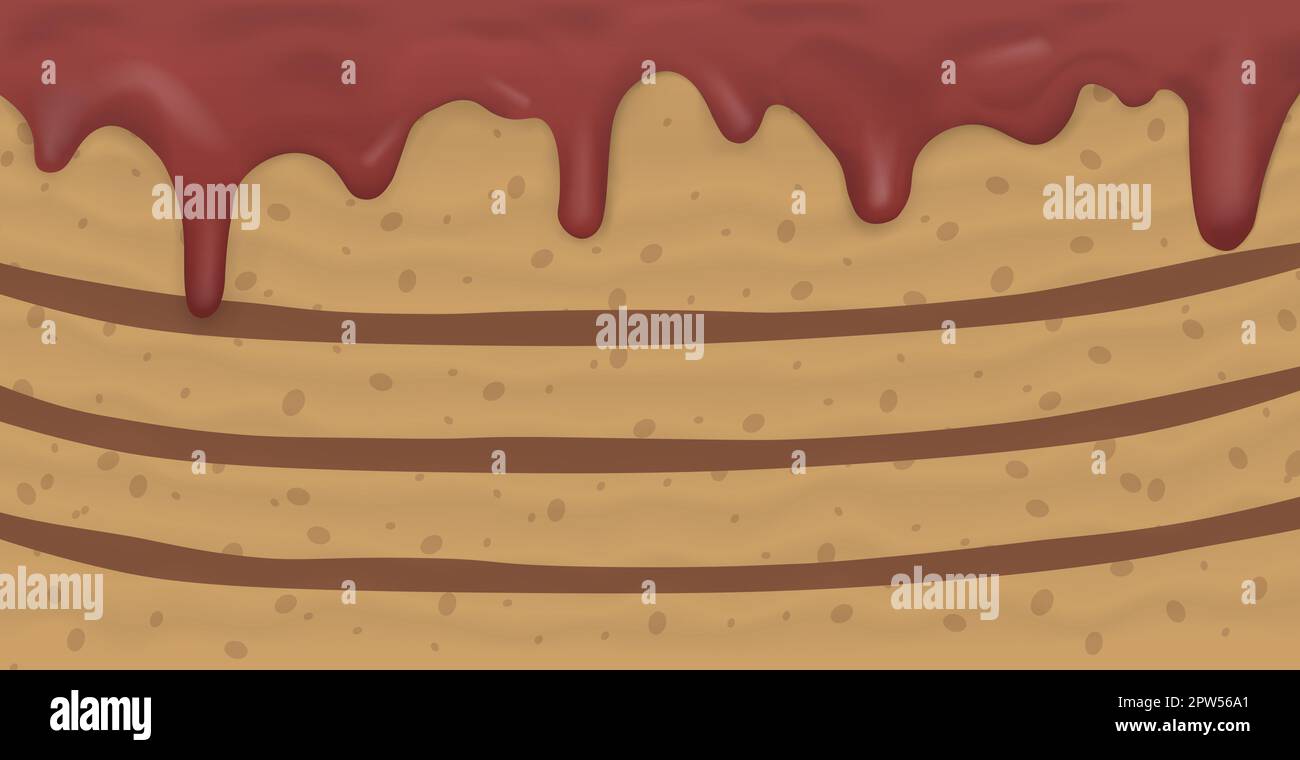 Panoramic background layer cake, food texture - Vector illustration ...