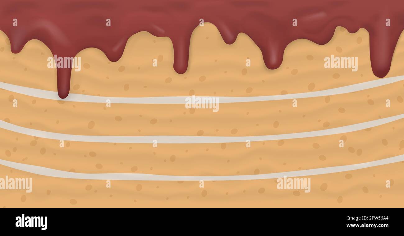 Panoramic background layer cake, food texture - Vector illustration ...