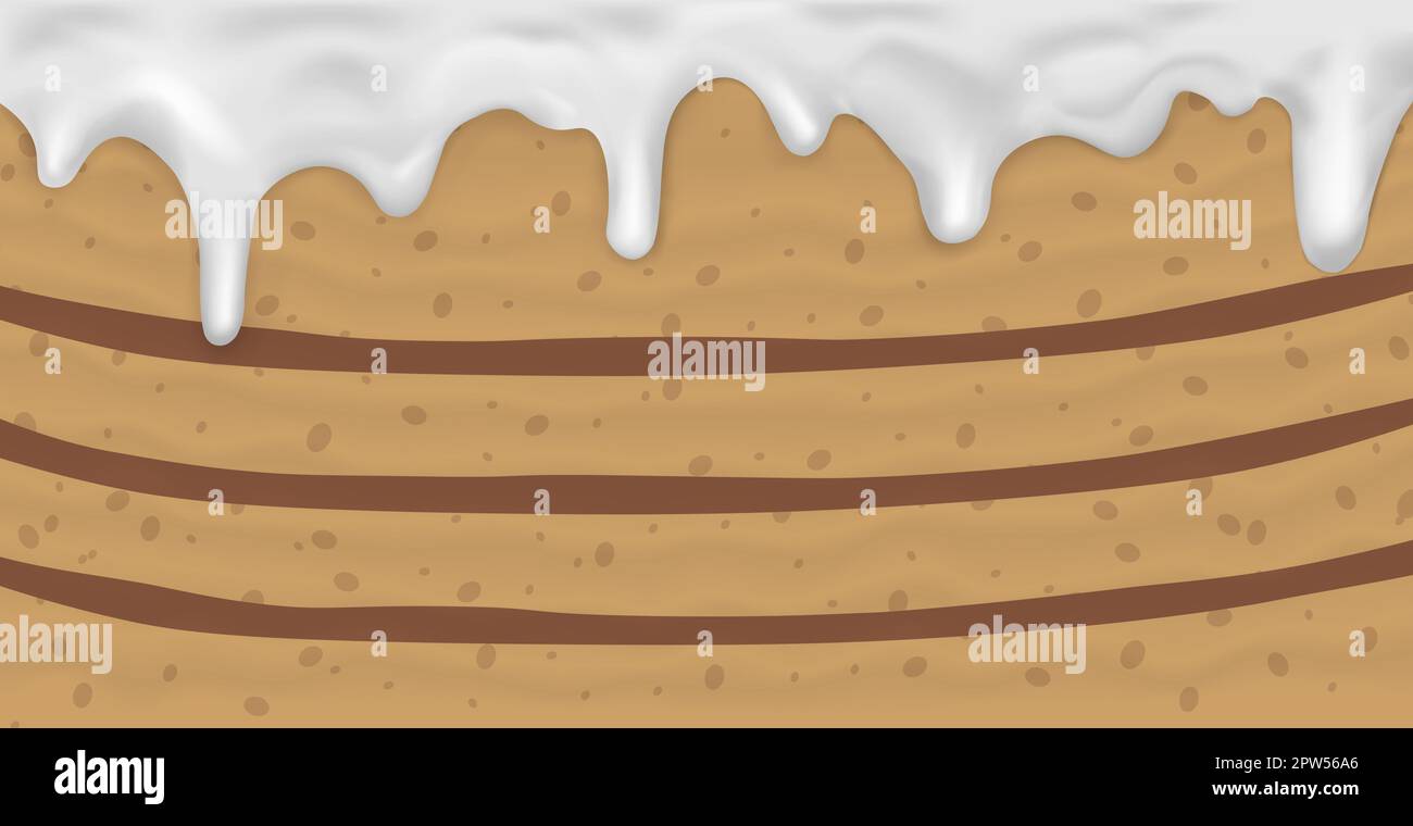 Panoramic background layer cake, food texture - Vector illustration ...