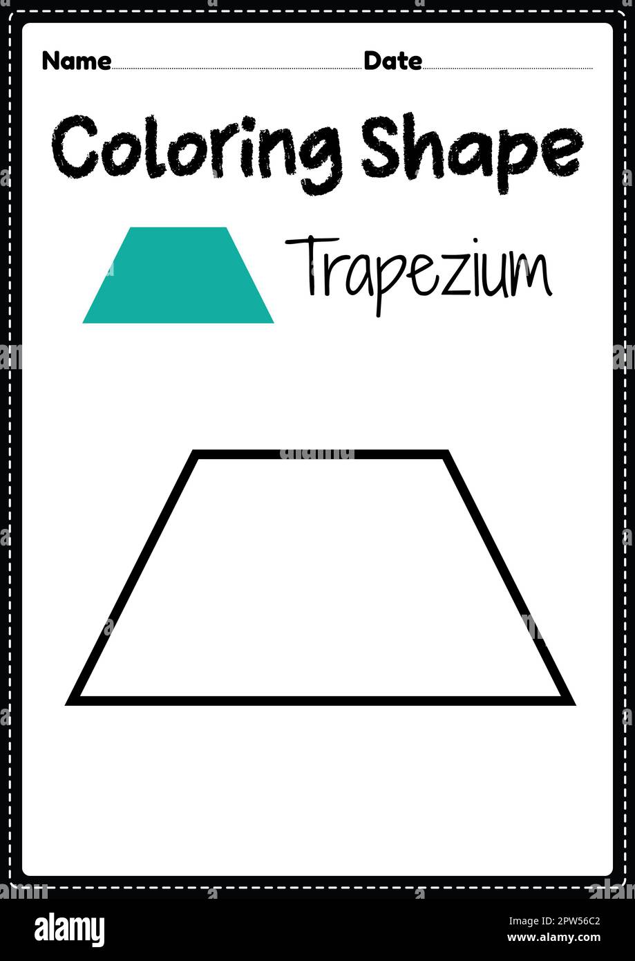 Trapezium coloring page for preschool, kindergarten & Montessori kids ...