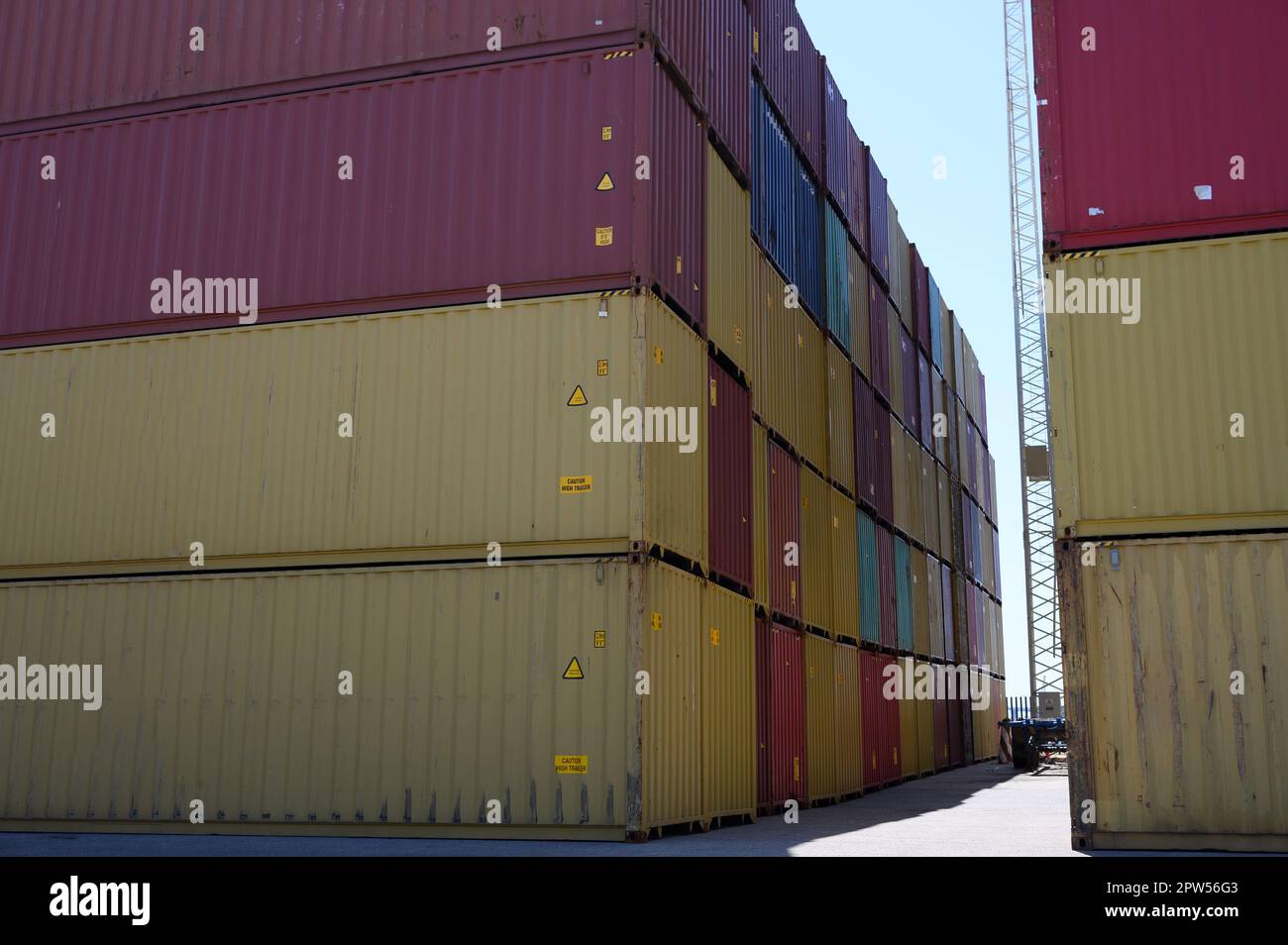 Cargo depot in the port ready for shipment Stock Photo - Alamy