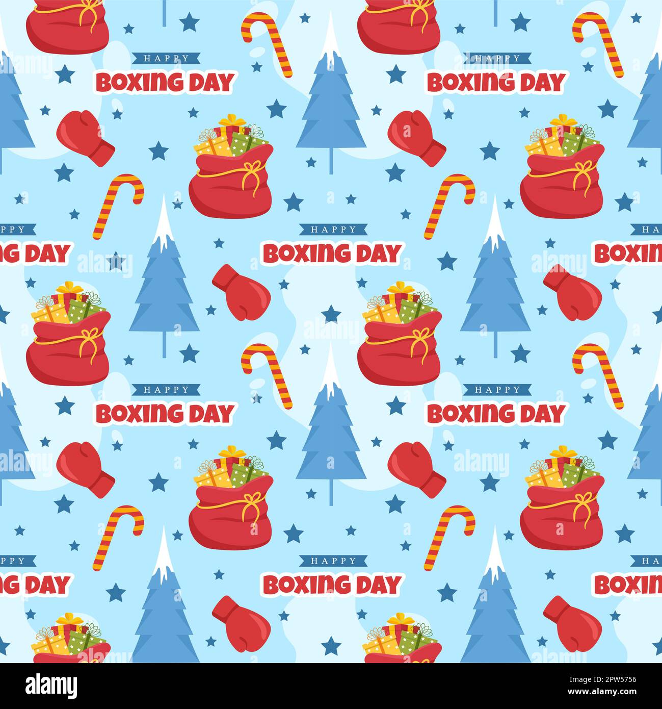 Boxing Day Sale Seamless Pattern Design with Glove and Gift Box for ...
