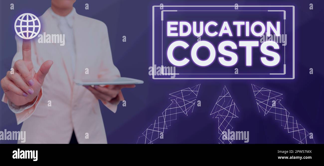 Text showing inspiration Education Costs, Conceptual photo amounts paid ...