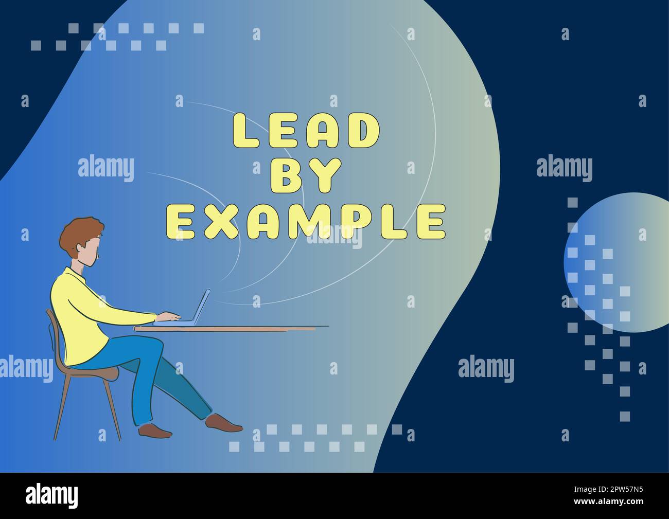 Sign displaying Lead By Example, Word Written on Leadership Management ...