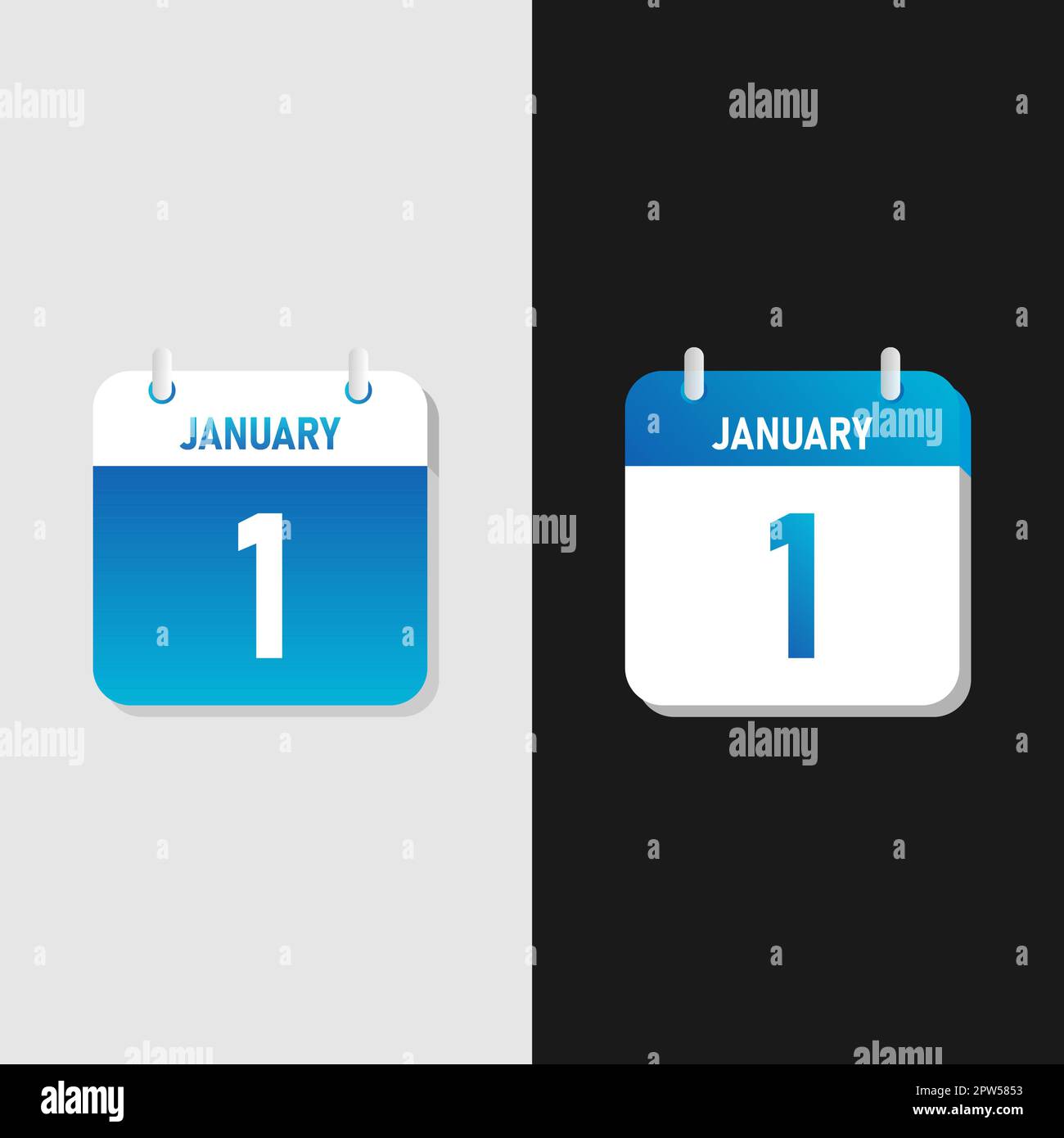 White daily calendar Icon in a Flat Design style Stock Vector Image ...