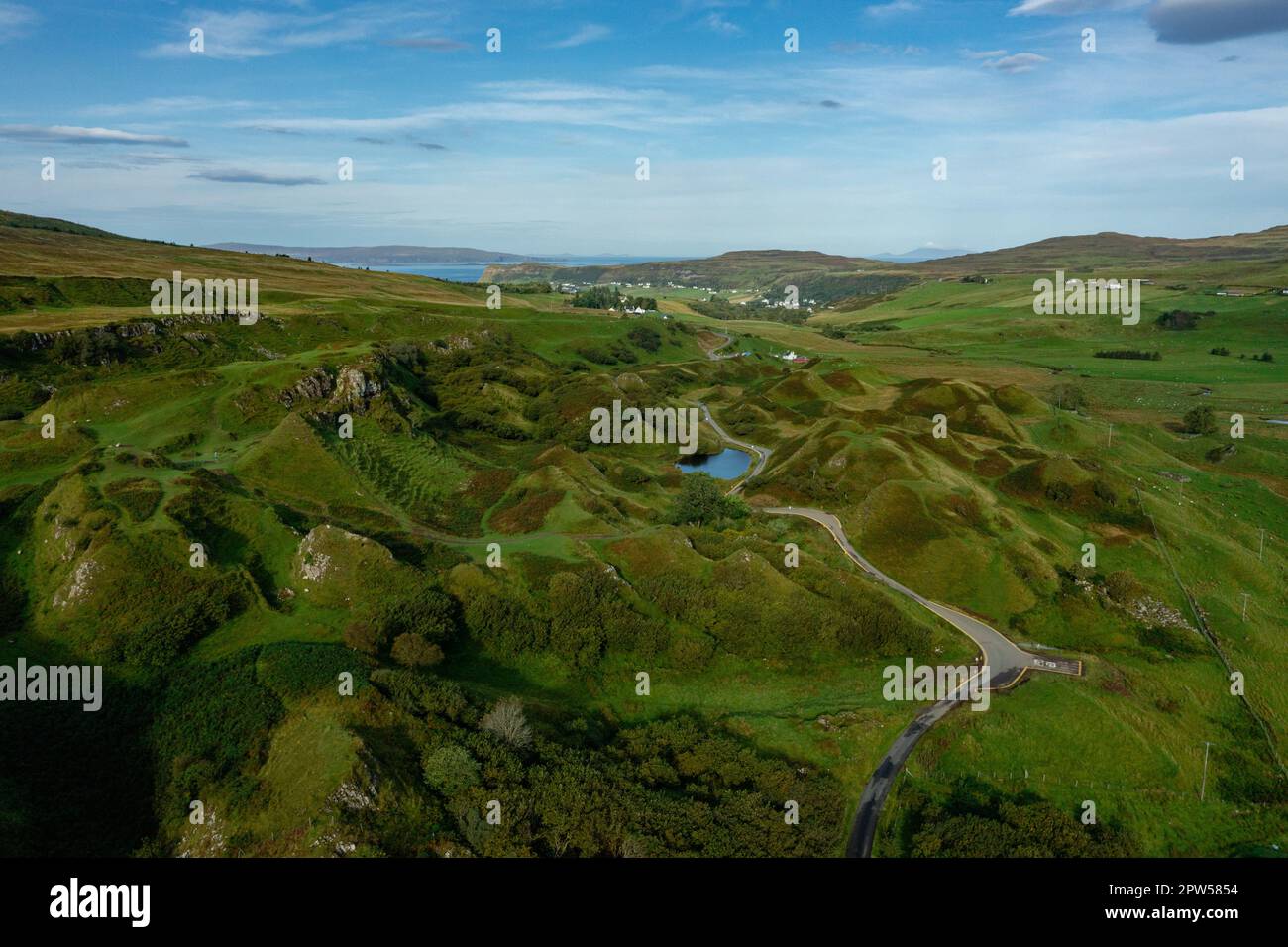 Cone-shaped hills of the Fairy Glen, Scotland, UK Stock Photo - Alamy