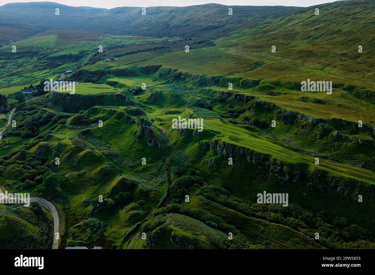 Cone-shaped hills of the Fairy Glen, Scotland, UK Stock Photo - Alamy