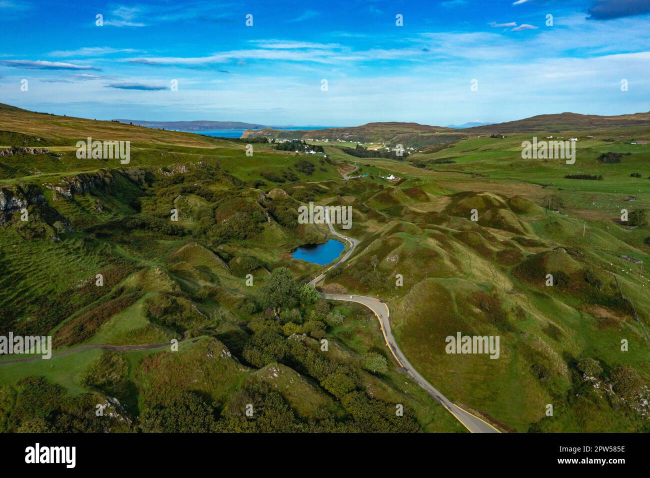 Cone-shaped hills of the Fairy Glen, Scotland, UK Stock Photo - Alamy