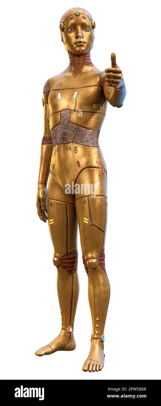 3D rendering of a male robot isolated on white background Stock Photo ...