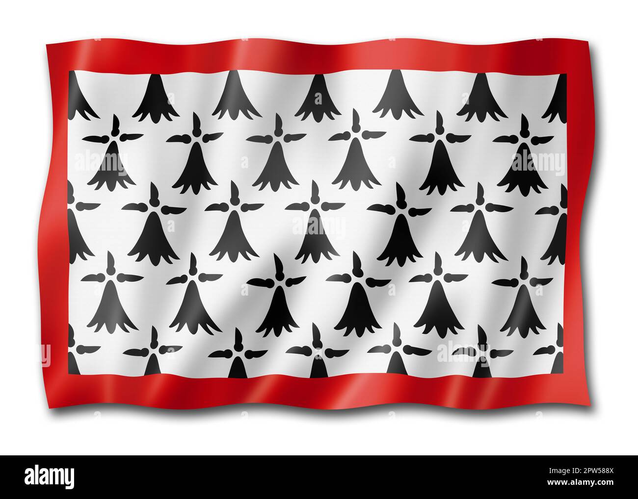 Limousin Region flag, France waving banner collection. 3D illustration ...