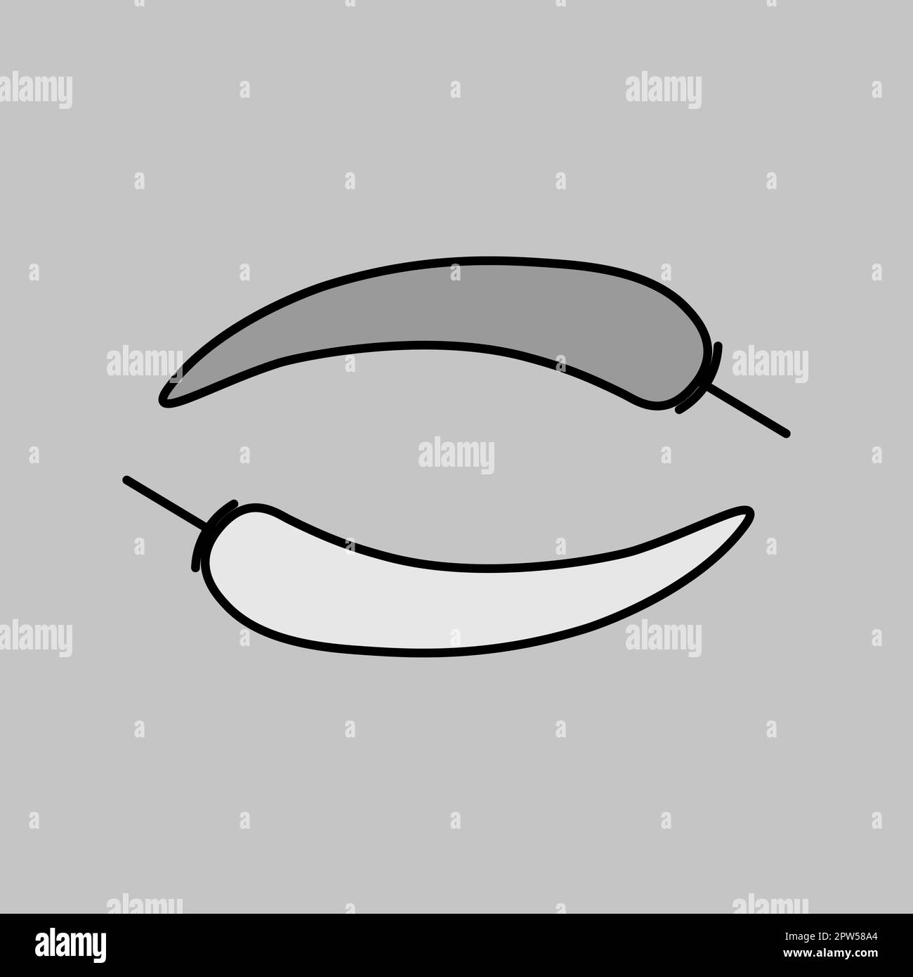 Red hot chili peppers vector grayscale icon. Barbecue and bbq grill ...