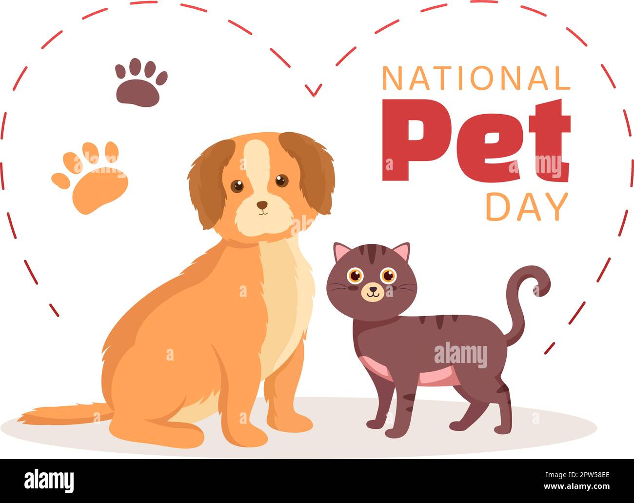National Pet Day on April 11 Illustration with Cute Pets of Cats and ...