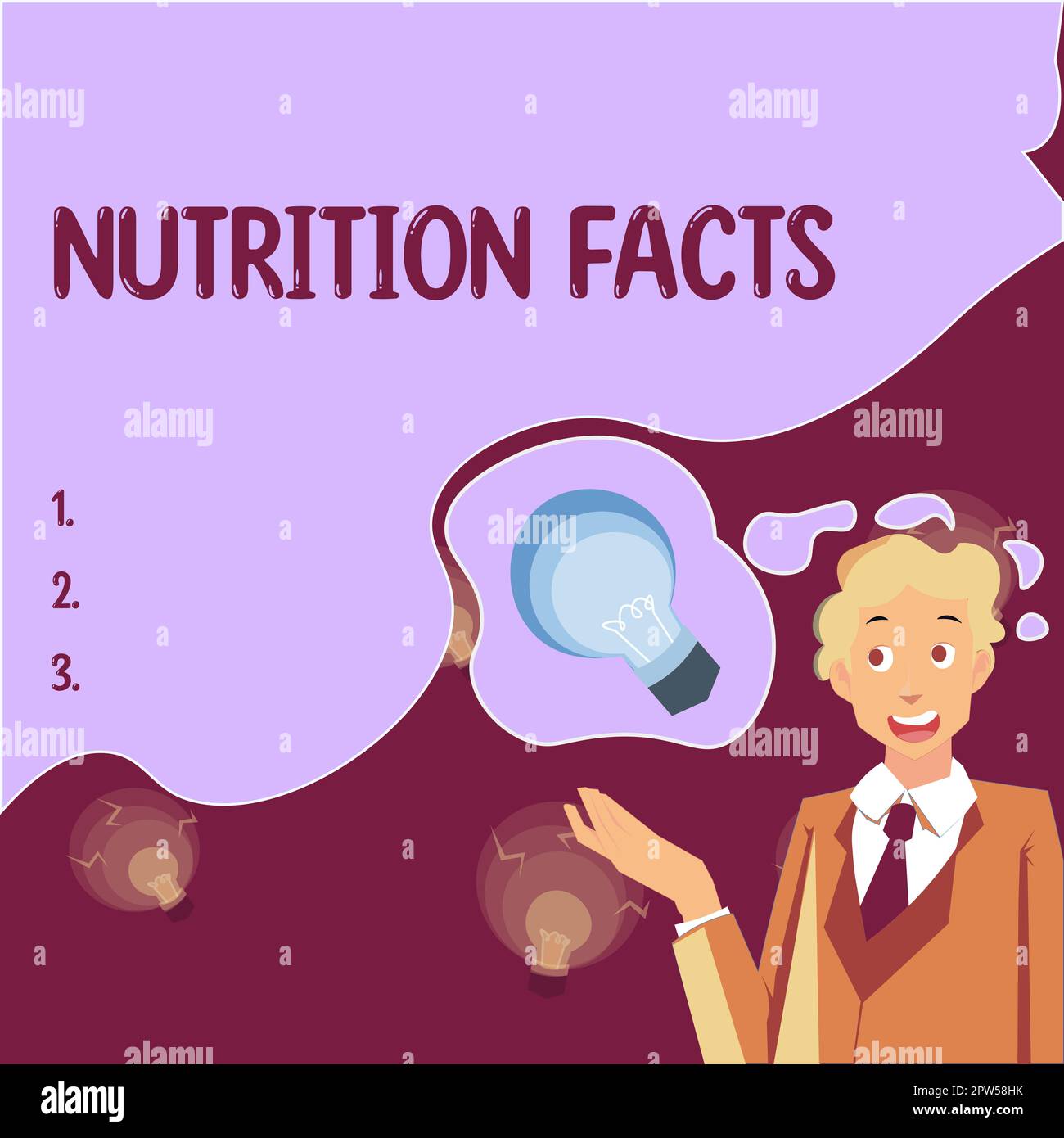 Sign displaying Nutrition Facts, Business overview detailed information ...