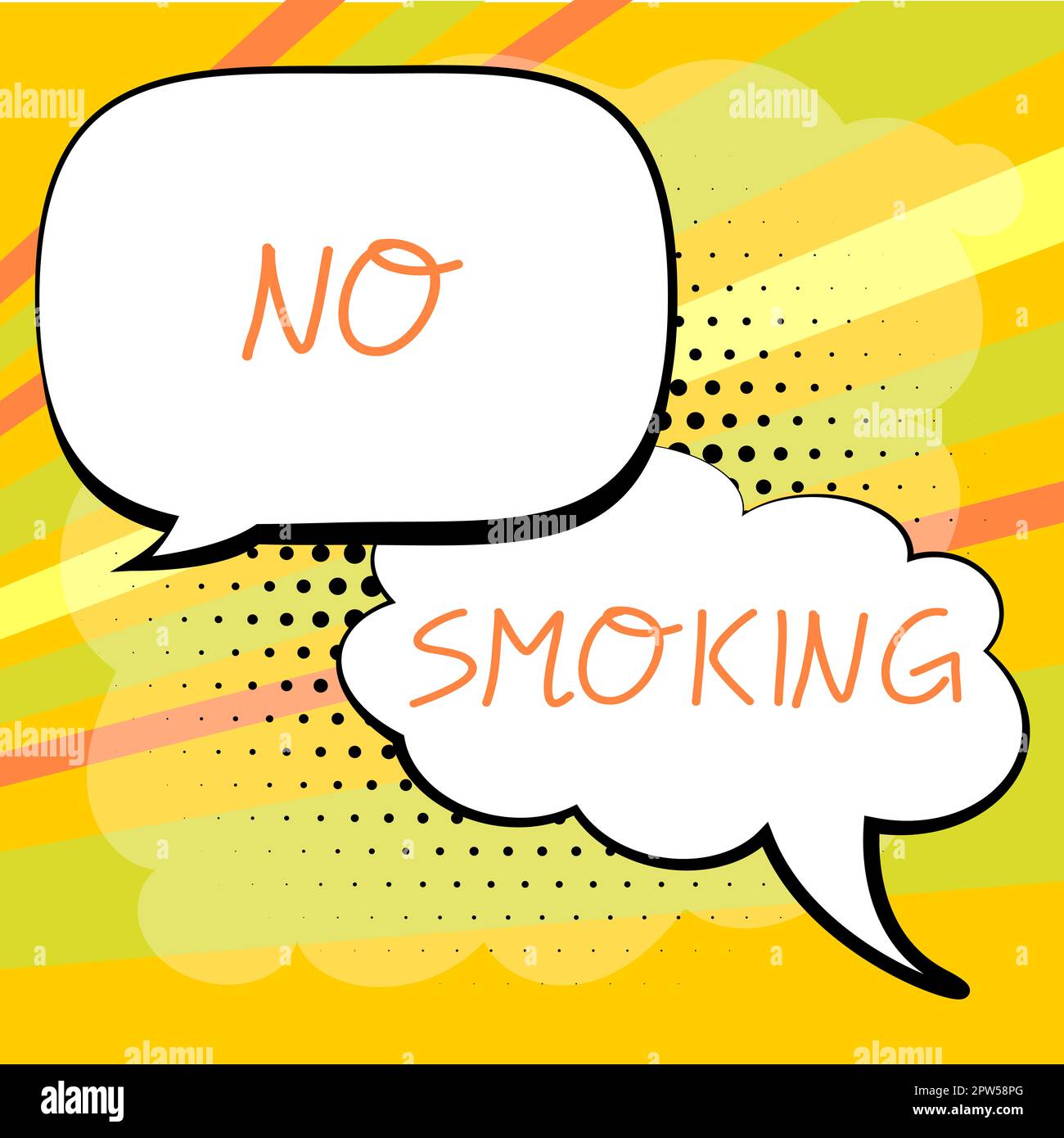 Hand writing sign No Smoking, Word for using tobacco is forbiden in ...