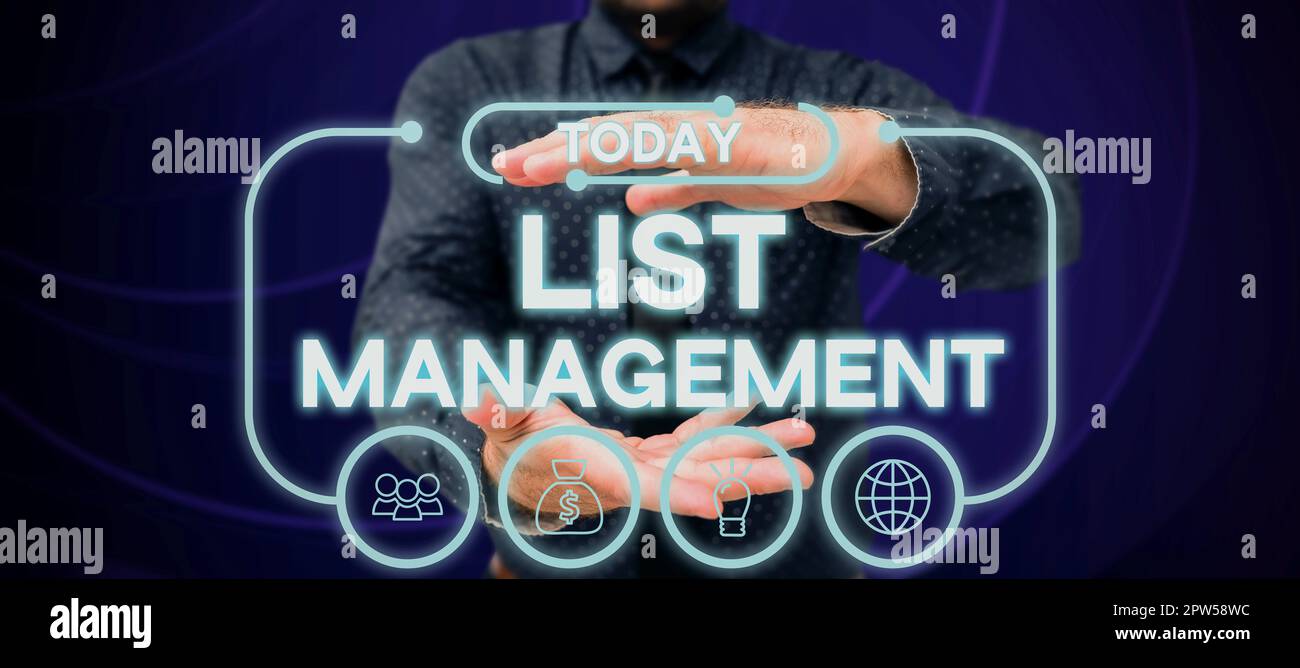 Text showing inspiration List Management, Word for company or ...