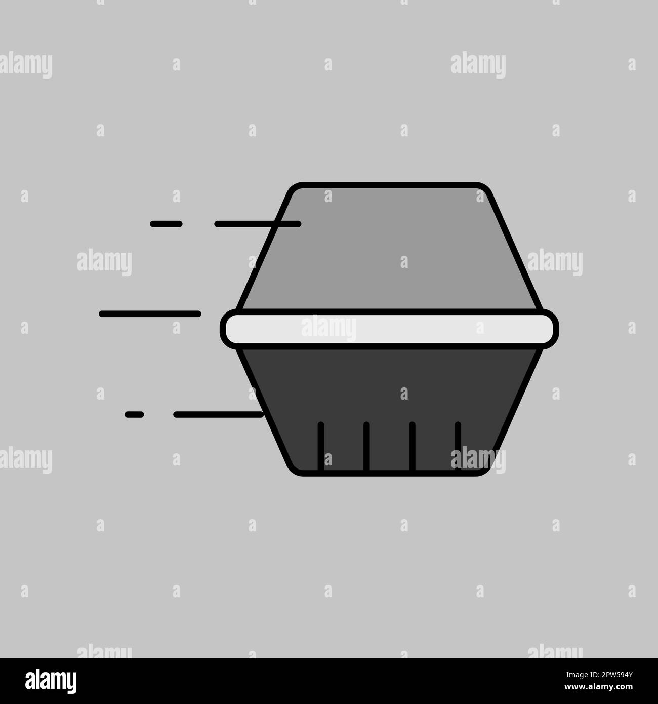 Food box vector grayscale icon. Delivery sign. Graph symbol for cooking ...