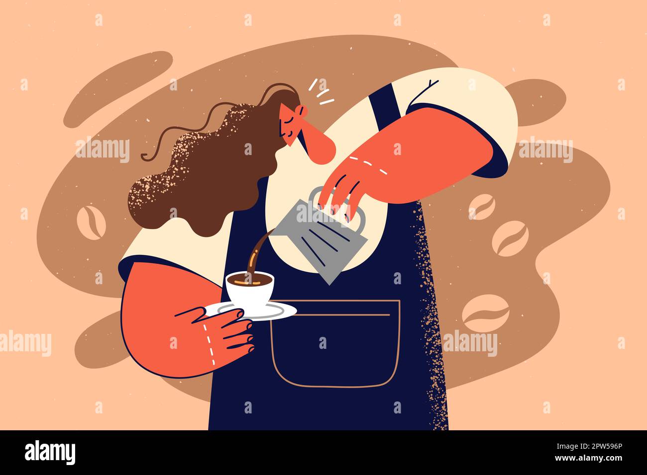 Woman making mug in Stock Vector Images - Alamy