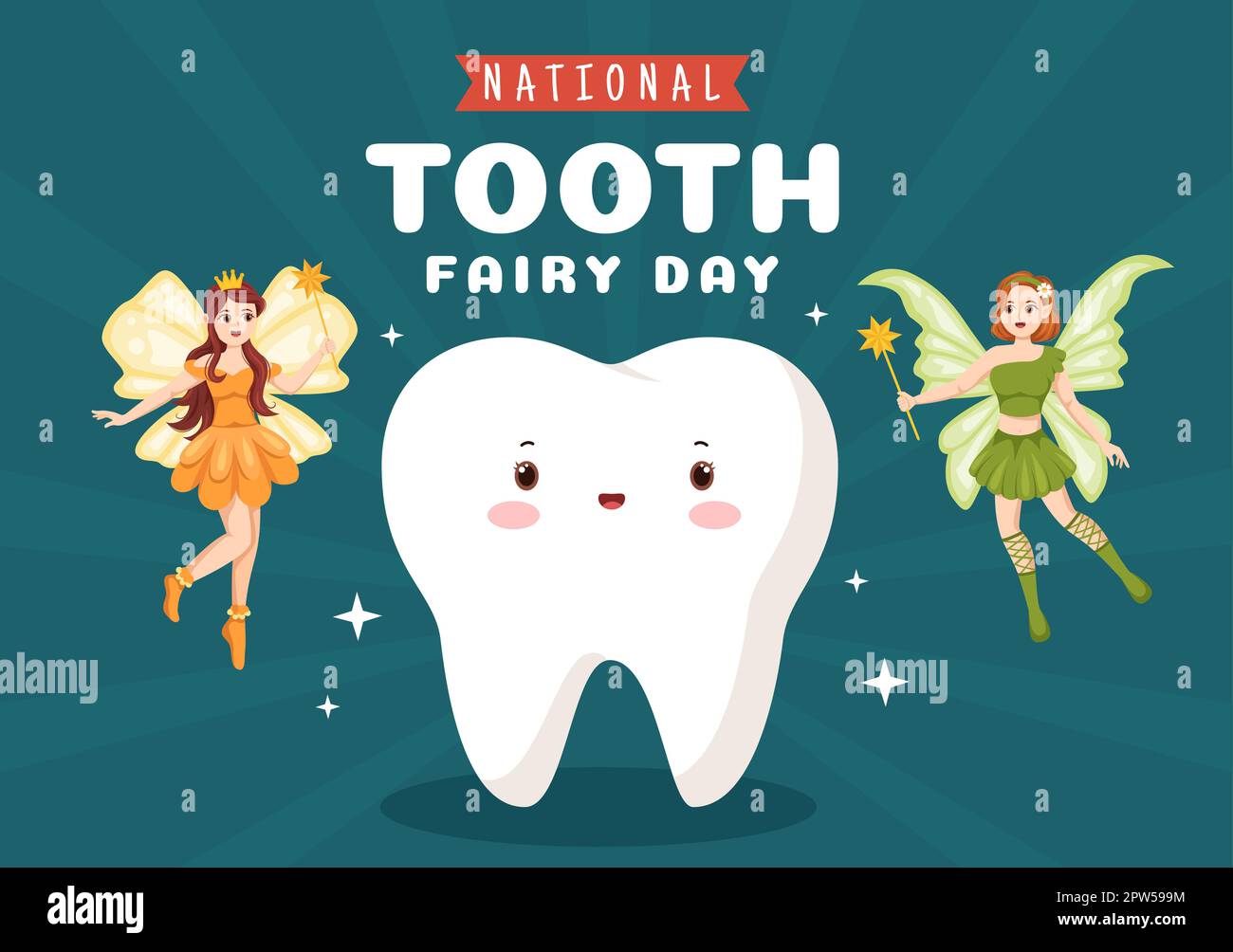 National Tooth Fairy Day with Little Girl to Help Kids for Dental ...