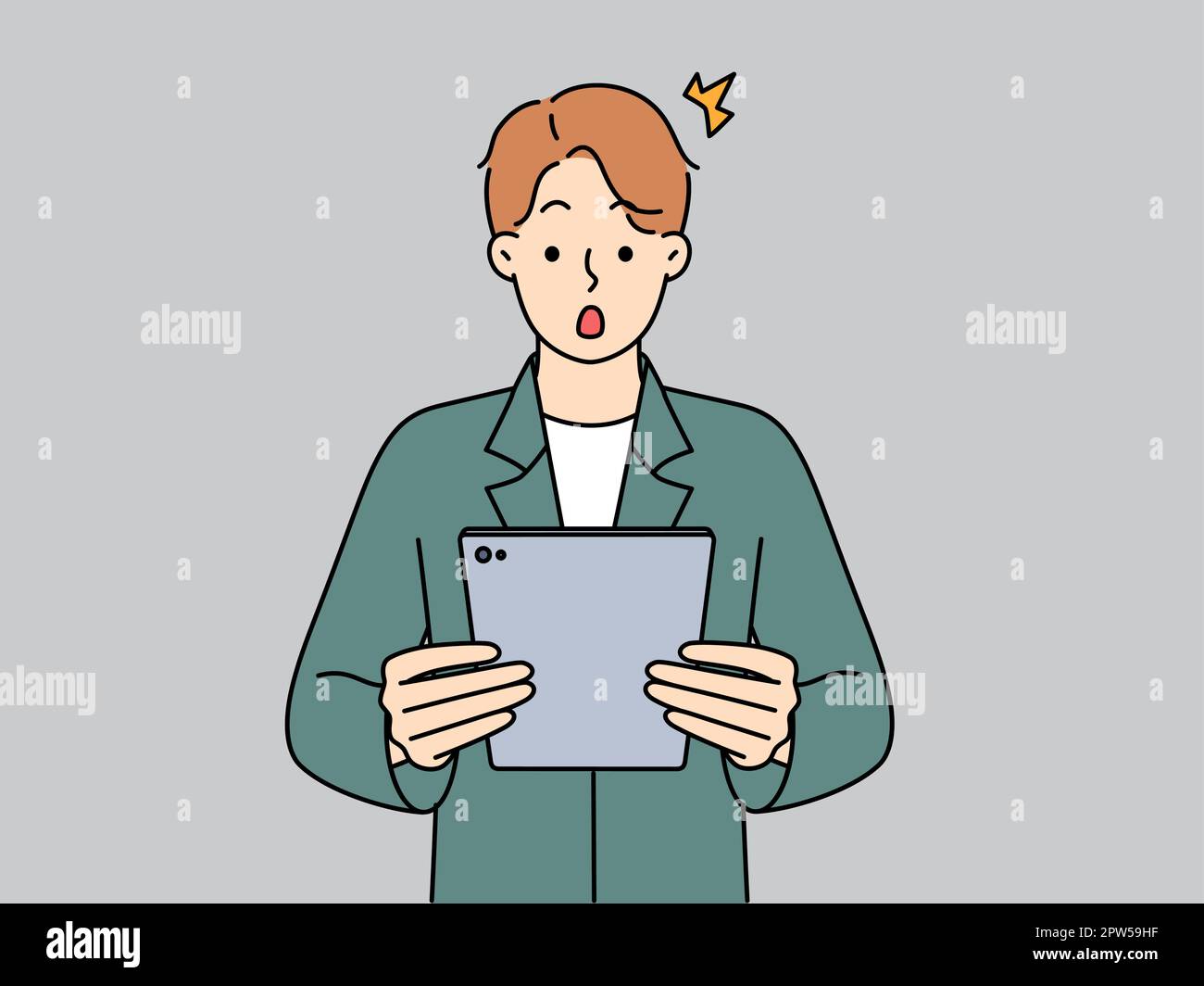 Male read tablet Stock Vector Images - Alamy