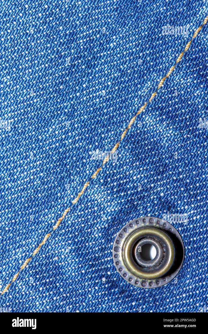 Blue jeans texture background and button and seam Stock Photo - Alamy