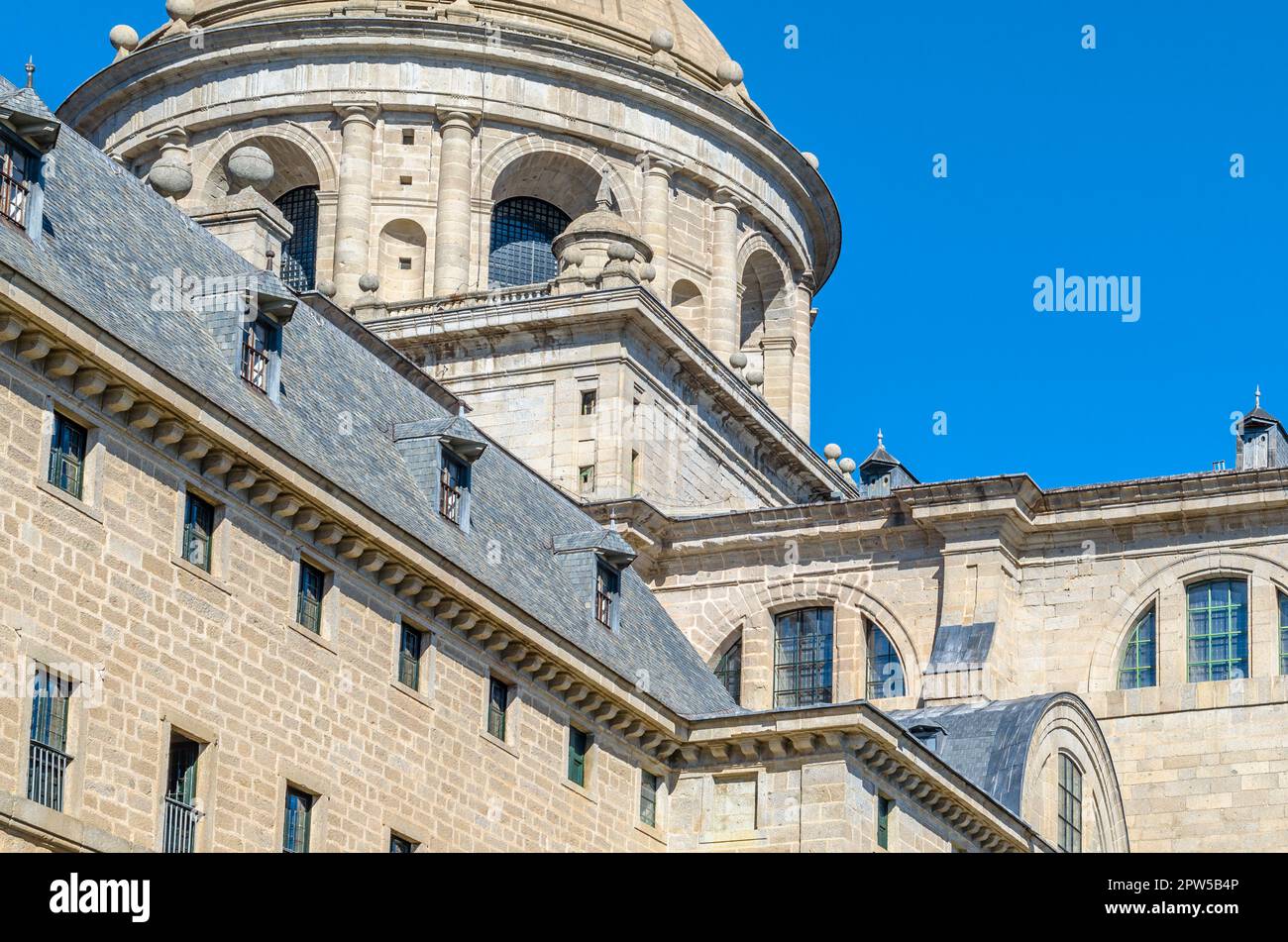 View of the Royal Site of San Lorenzo de El Escorial, Spain, built ...