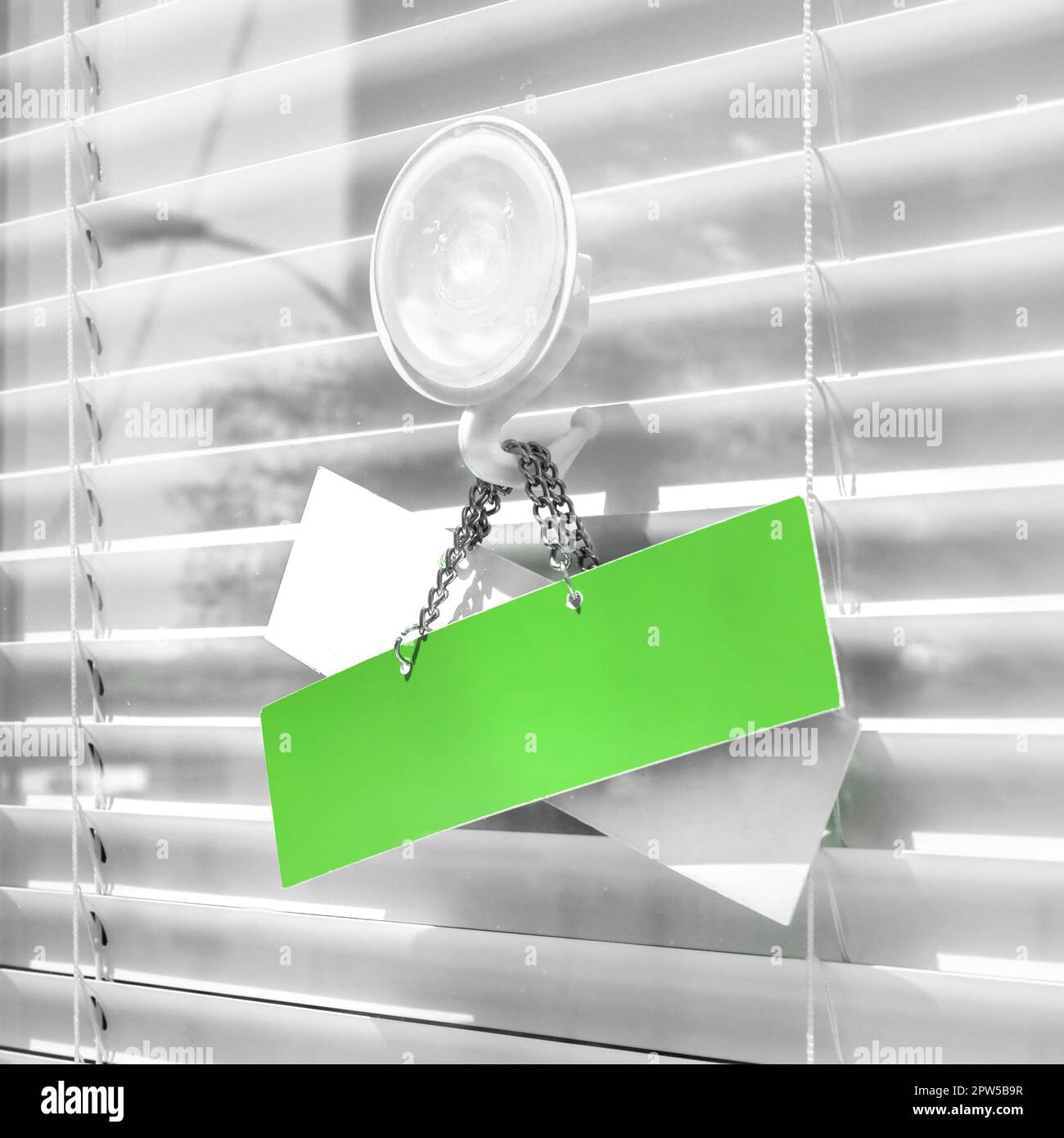 Empty sign board hanging outside store. Fully editable Stock Photo - Alamy