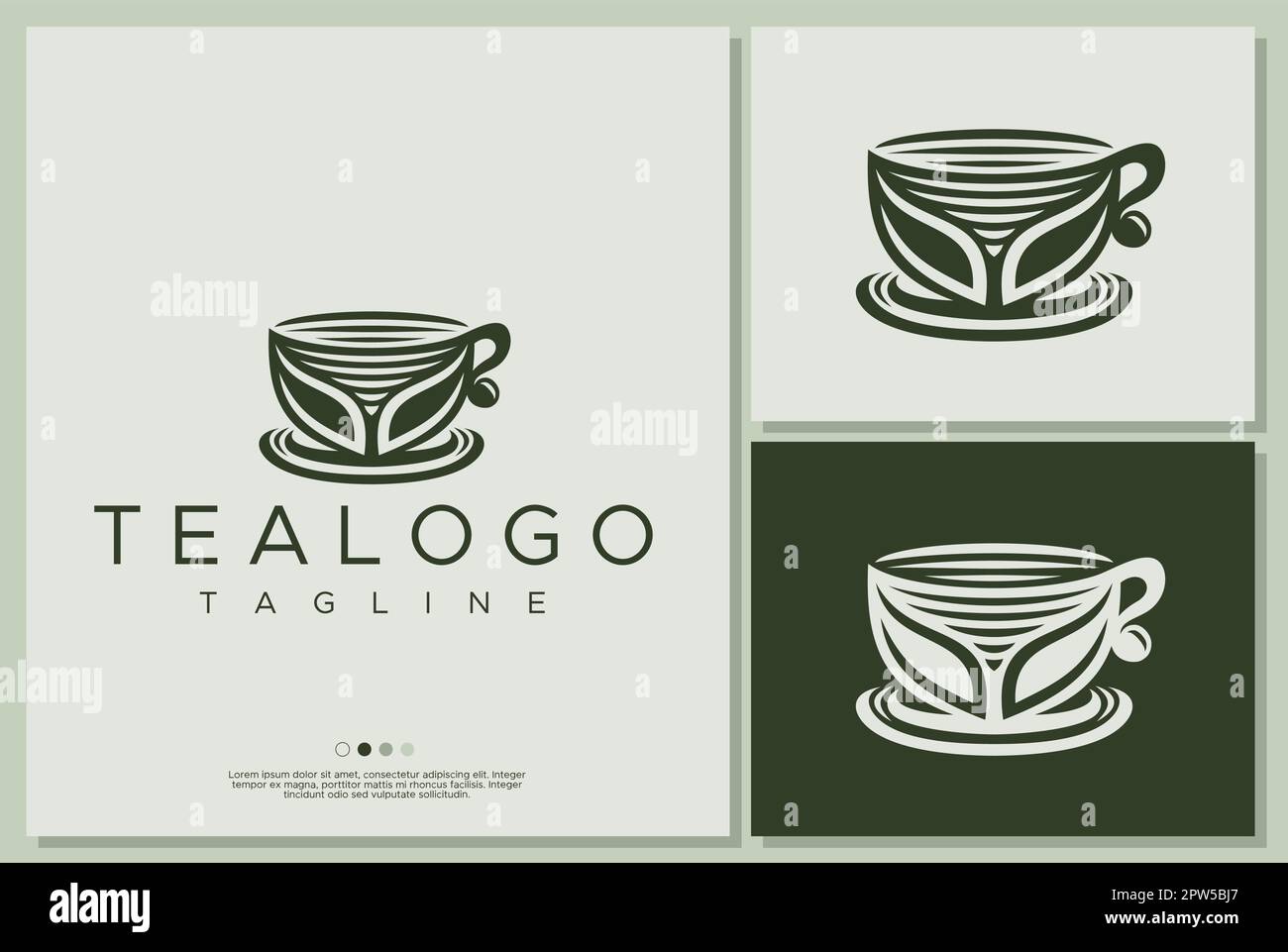 Tea cup logo design. Retro minimal tea logo branding Stock Vector Image ...
