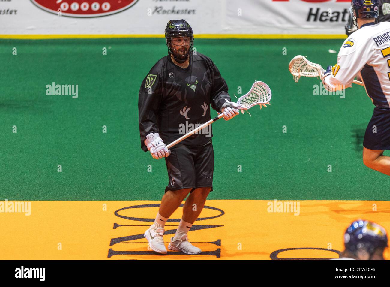 April 22, 2023: Rochester Knighthawks forward Holden Cattoni (19) runs ...