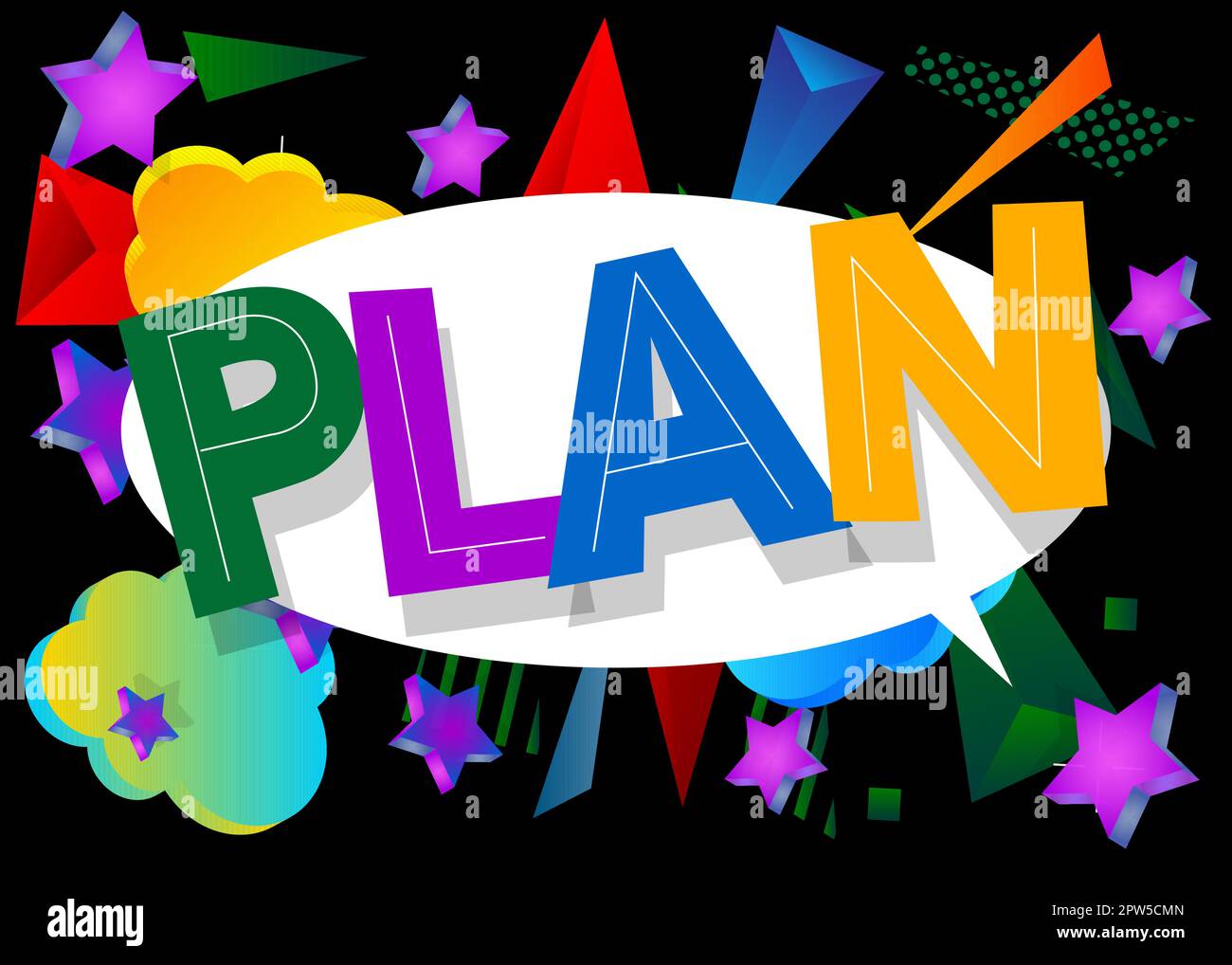 Plan. Word written with Children's font Stock Vector Image & Art - Alamy