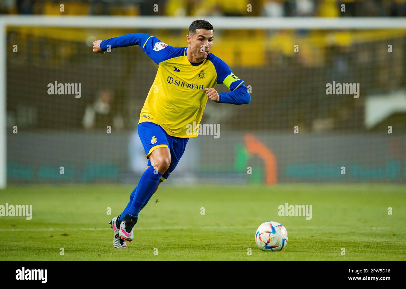 Cristiano Ronaldo of Al-Nassr FC in action during their SAFF Roshn ...