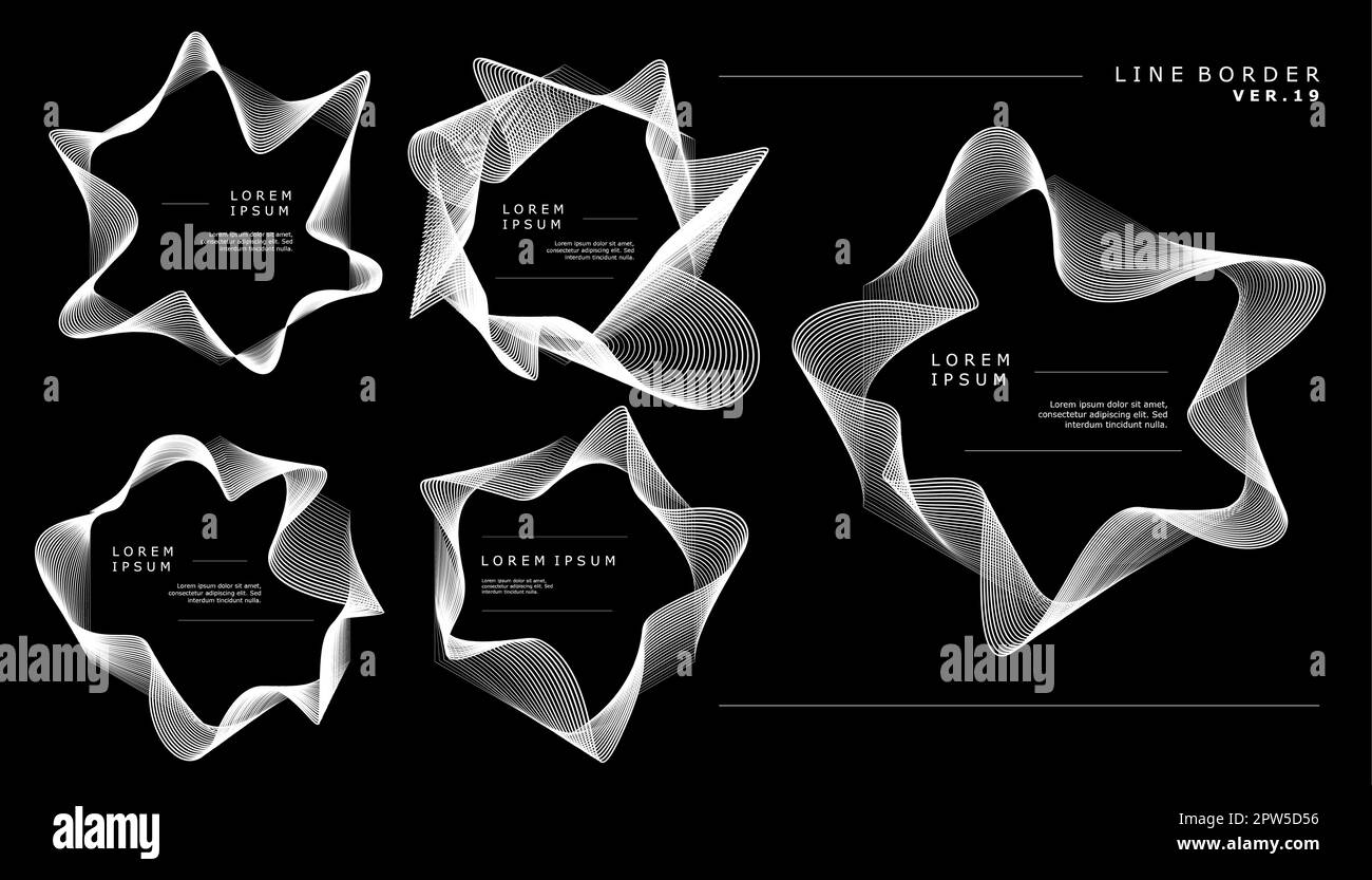 Abstract Modern Lines Border Design Set Collection Of Modern Lines