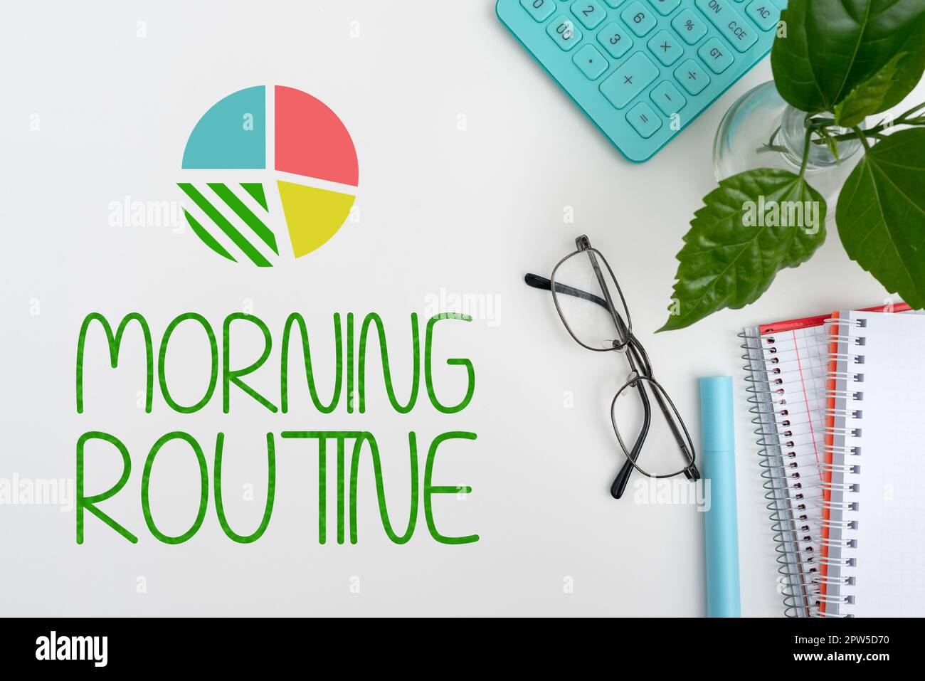 Writing displaying text Morning Routine, Business showcase initiation ...