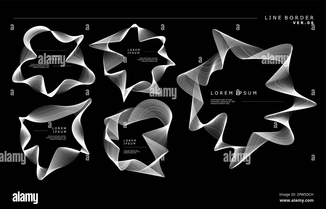 Blended line border design template. Line art border design vector ...