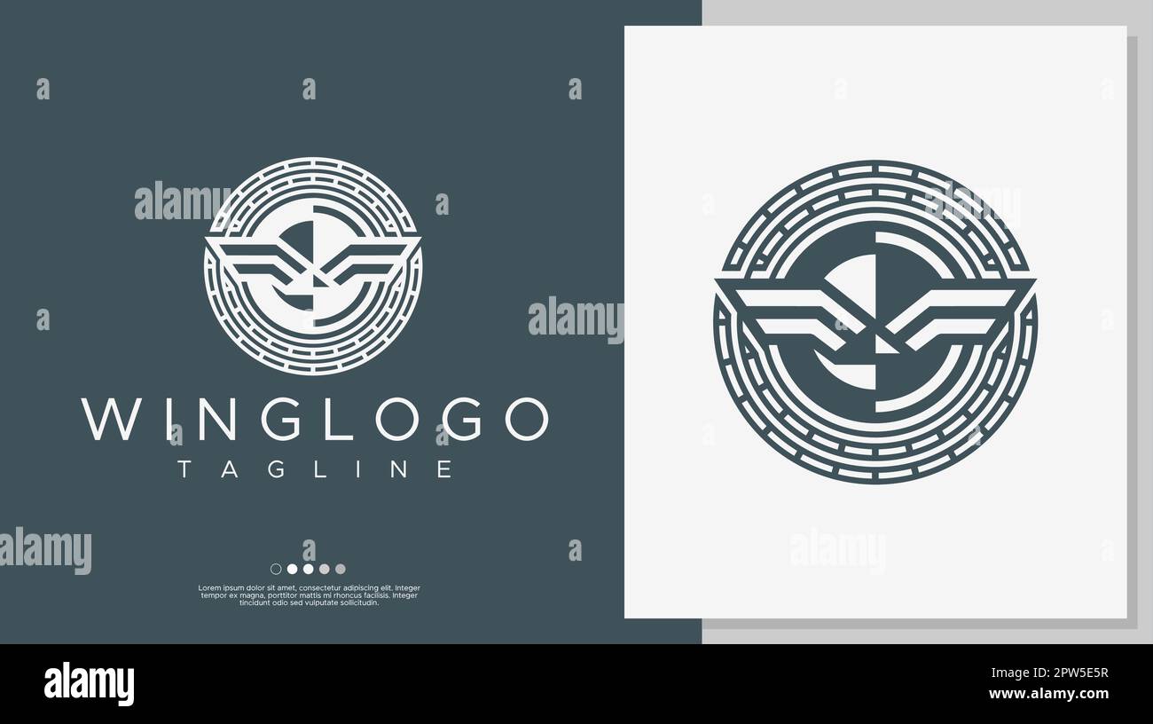 Complex lines wing logo design template. Wings logo design branding ...