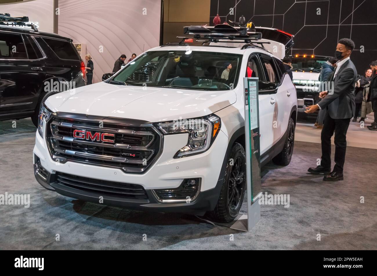 Toronto, Canada - 02 25 2023: Summit White 2023 GMC Terrain compact ...