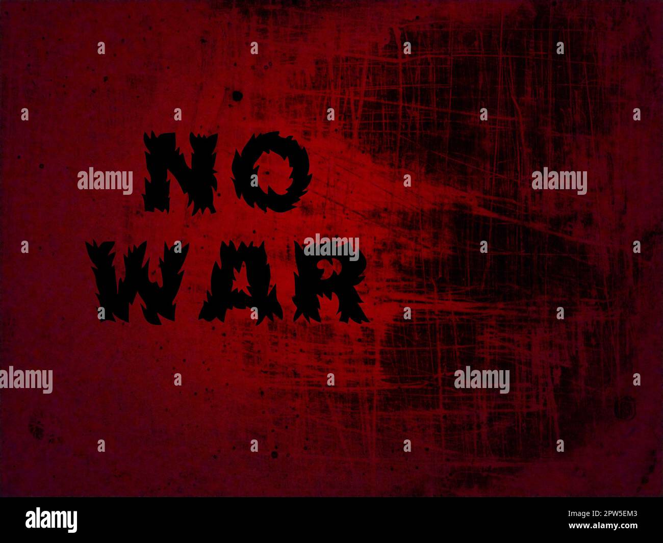 No war. War lettering in black. Red - black background. A call to peace ...