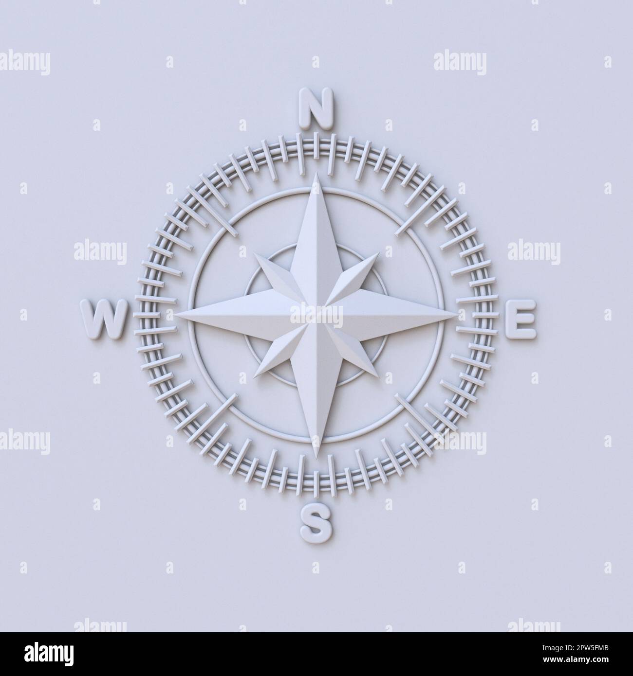 Grey compass sign 3D rendering illustration isolated on grey background ...