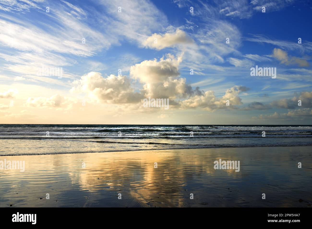 View over the ocean. a beautiful sunset over the beach Stock Photo - Alamy