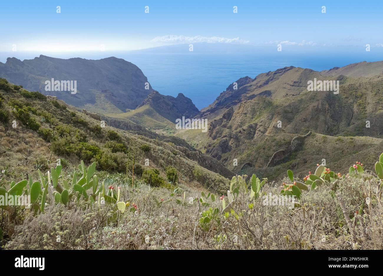 Mountain landscape between masca and Teno at Tenerife, Canary Islands ...