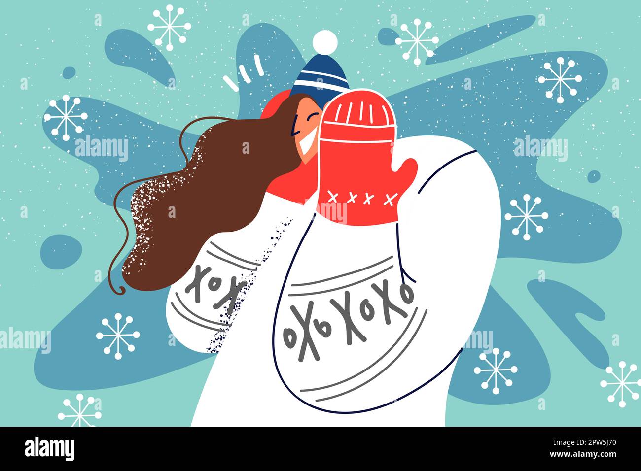 Winter seasonal holidays smiling Stock Vector Images - Alamy