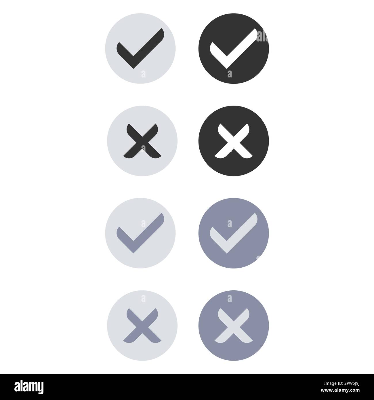 Tick cross buttons ui Stock Vector Images - Alamy