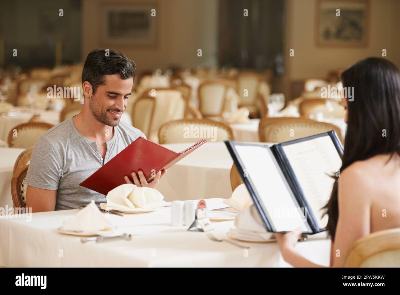 Only the best for you. A happy young couple on a date at a fancy ...