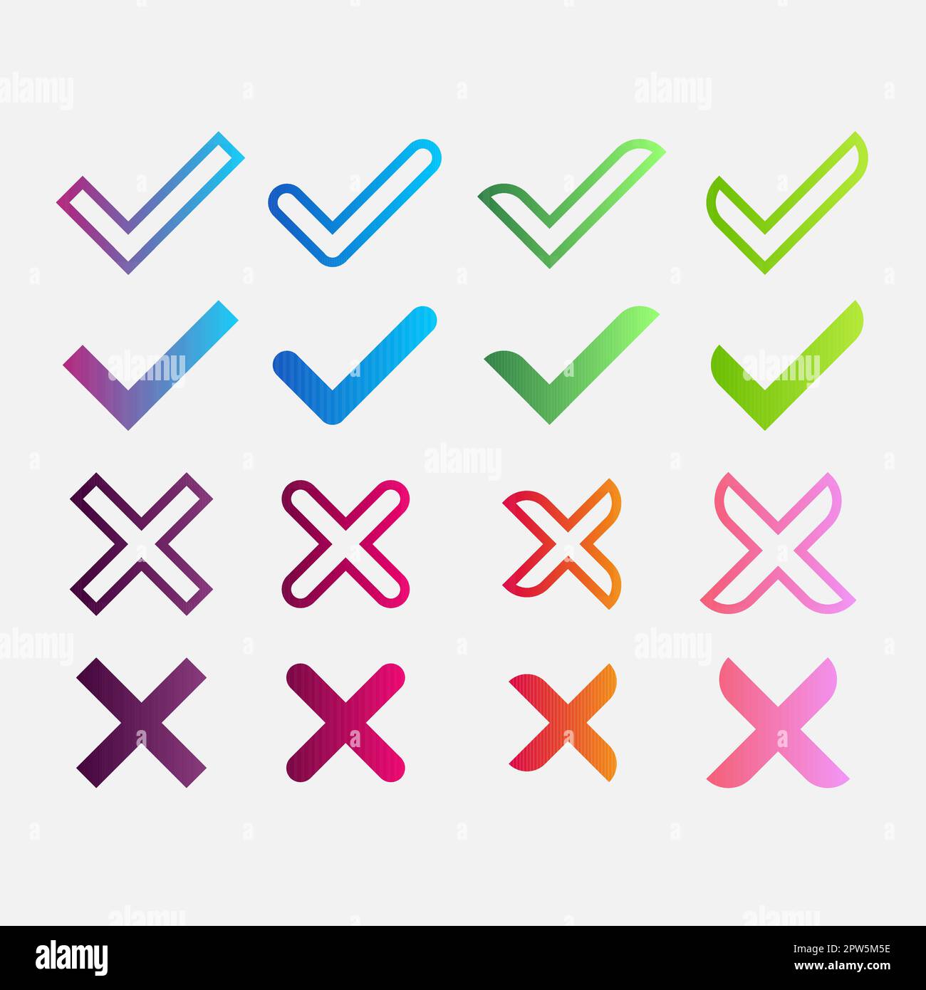 A set of options for checkmark buttons Stock Vector Image & Art - Alamy