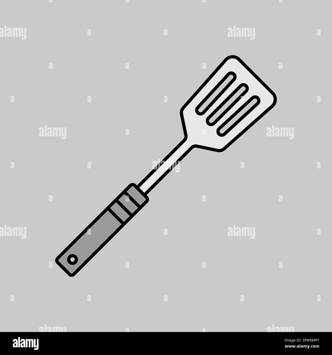 Kitchen spatula vector grayscale icon. Kitchen appliance. Graph symbol ...