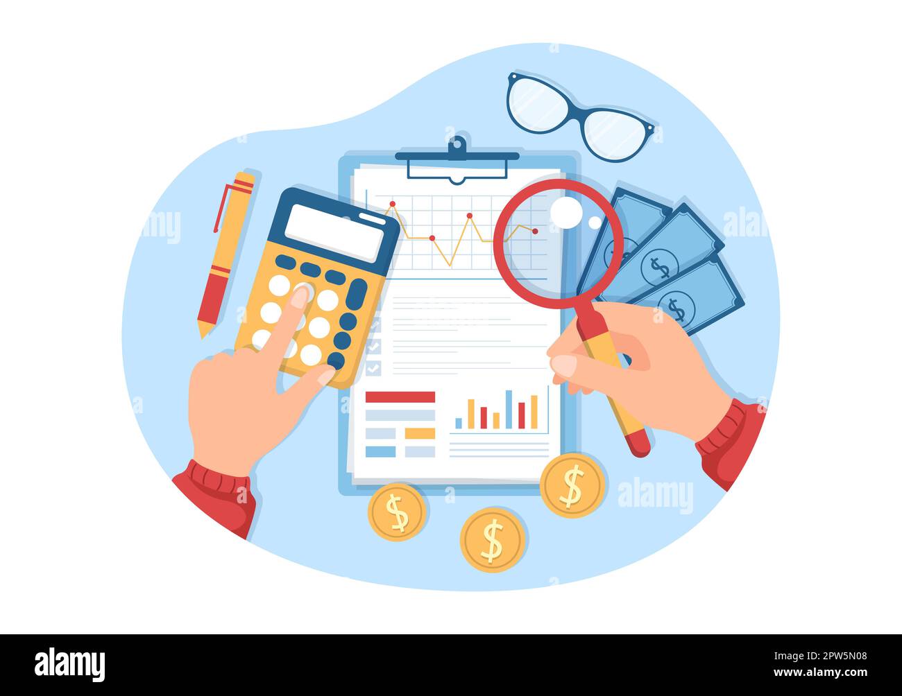 Business Audit of Documents with Charts, Accounting, Calculations and ...