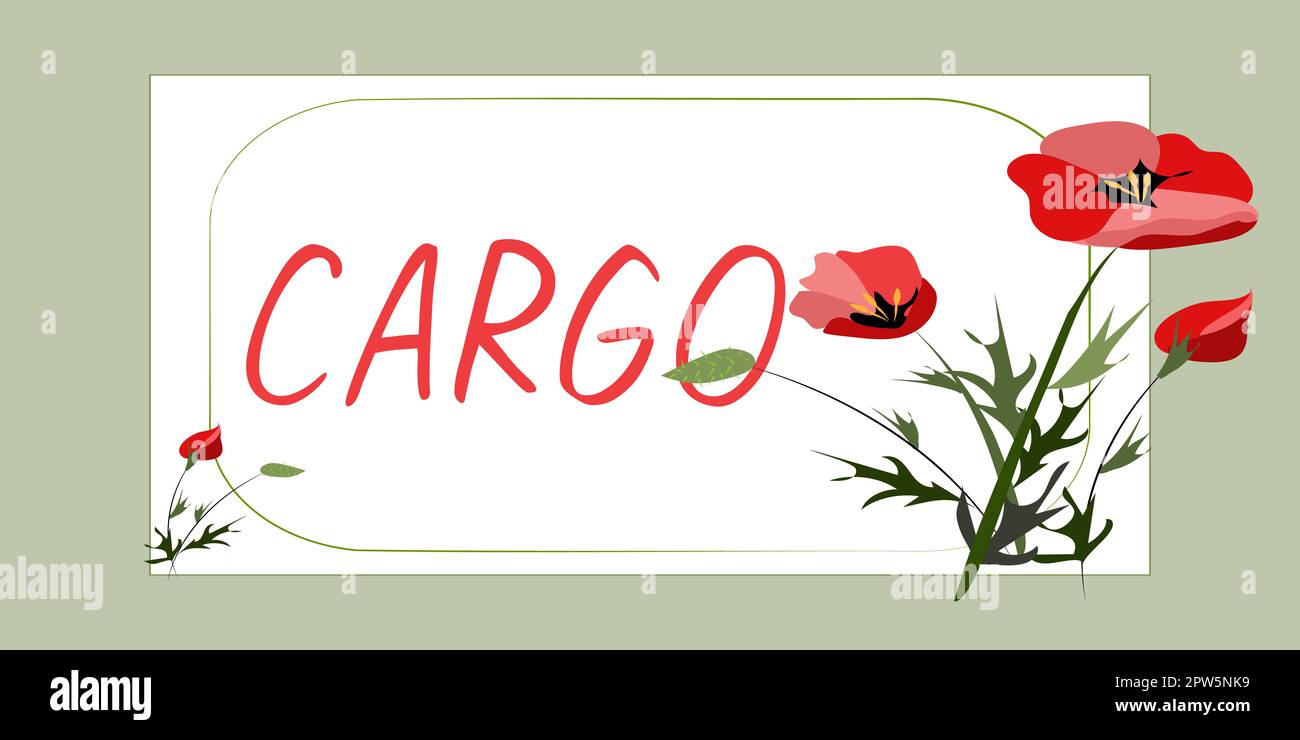 Hand writing sign Cargo, Conceptual photo The goods Merchandise ...