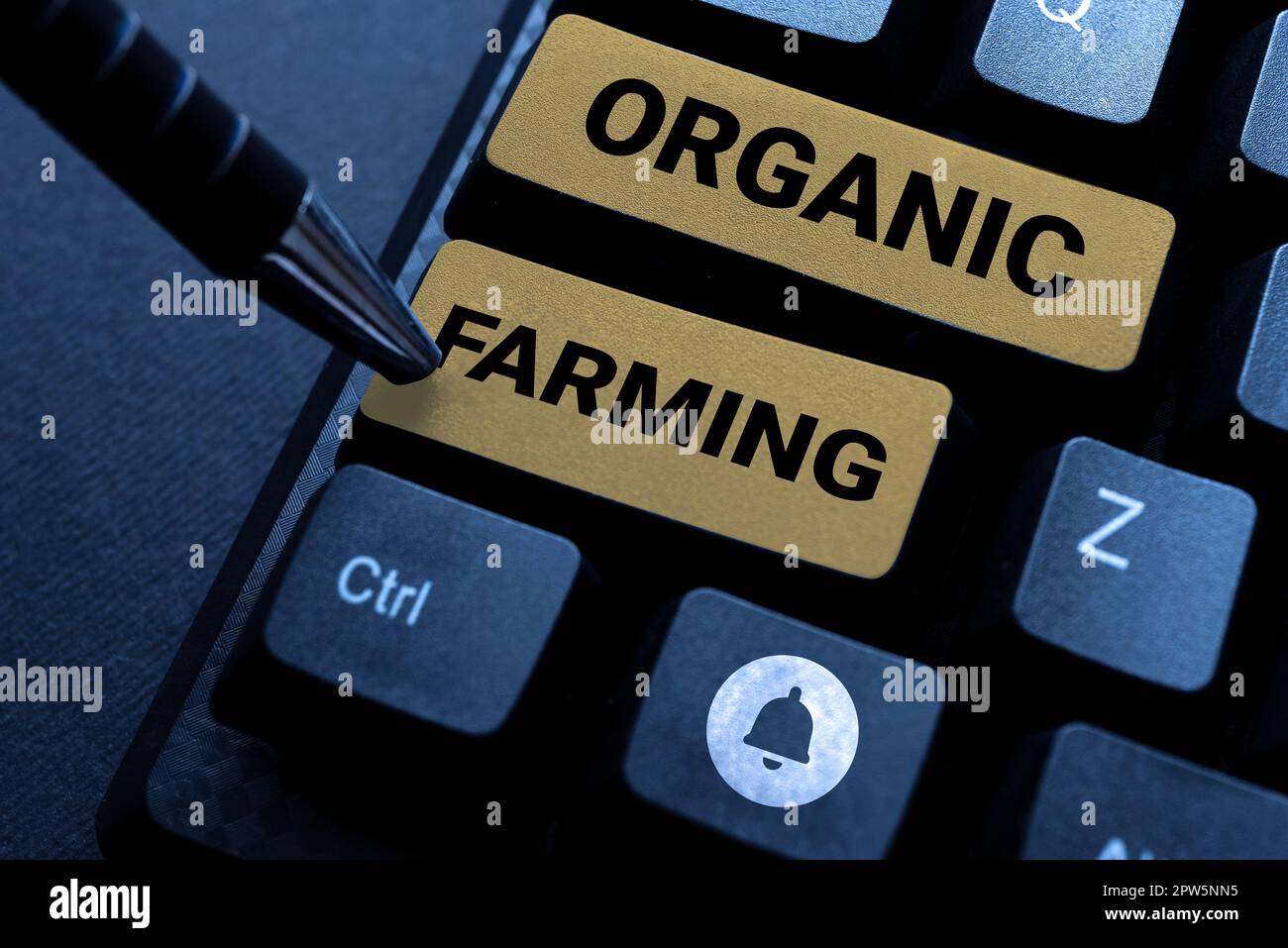 Text caption presenting Organic Farming, Business showcase agricultural ...
